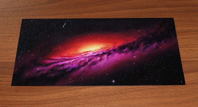 Art PRINT Pink Red Andromeda Galaxy Outer Space Nebula - Etsy