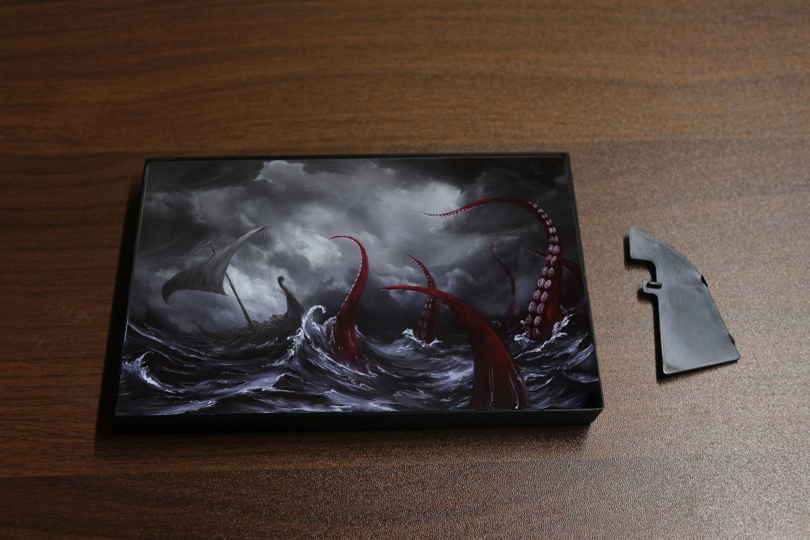 Art PRINT - Viking Longboat Ship Lovecraftian Monster Horror Fantasy ...