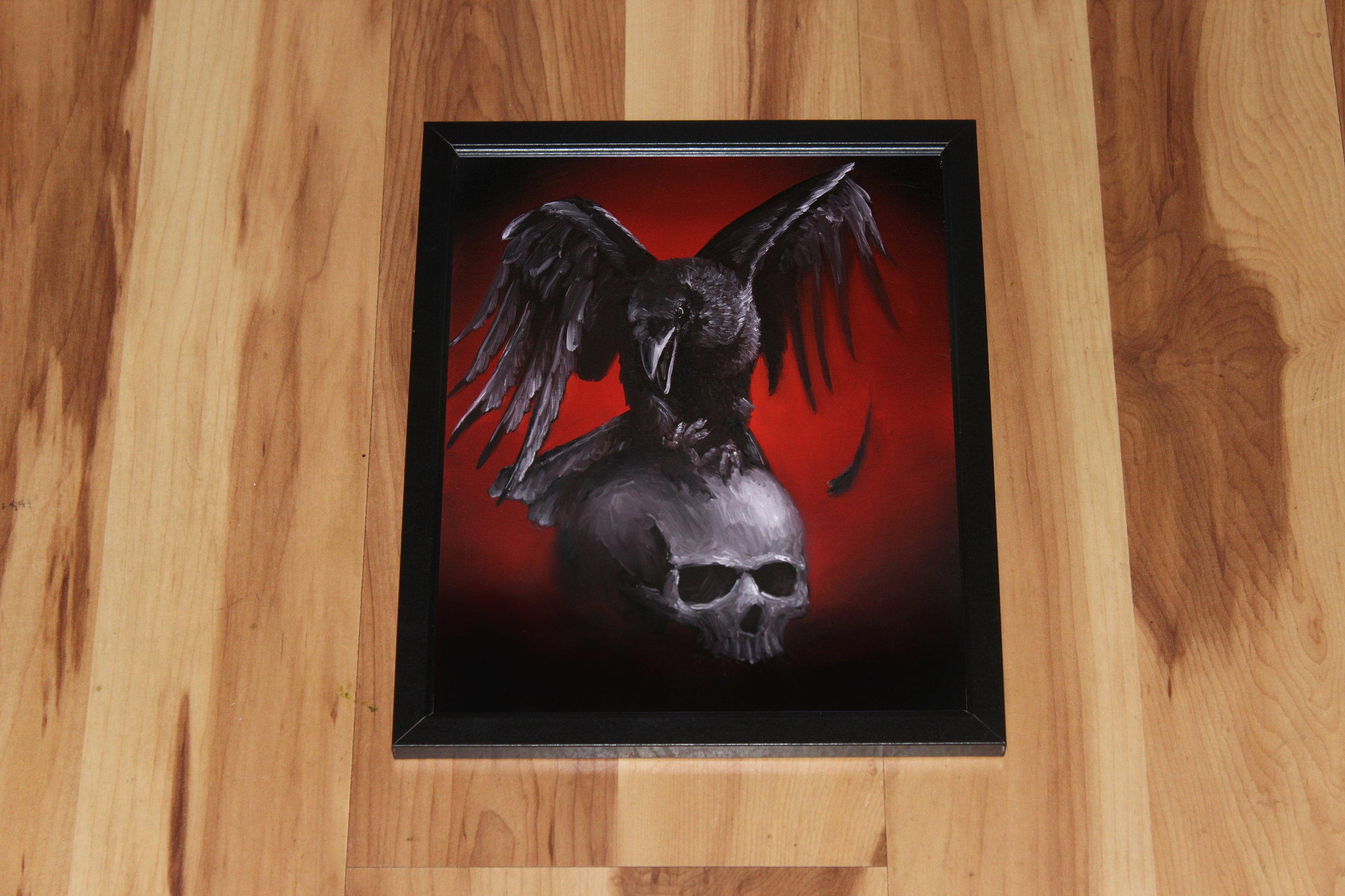 Art PRINT Raven Crow Skull Macabre Horror Gothic Red Black | Etsy