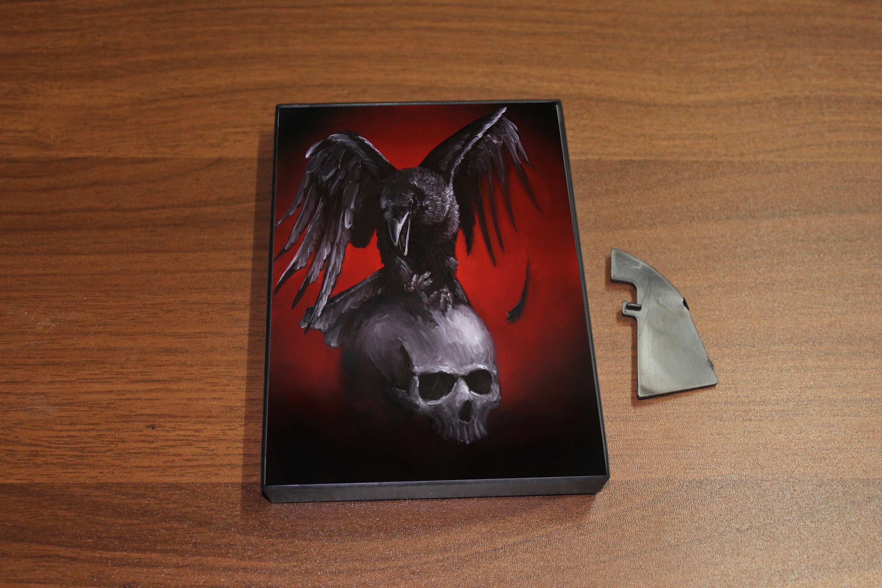 Art PRINT Raven Crow Skull Macabre Horror Gothic Red Black | Etsy