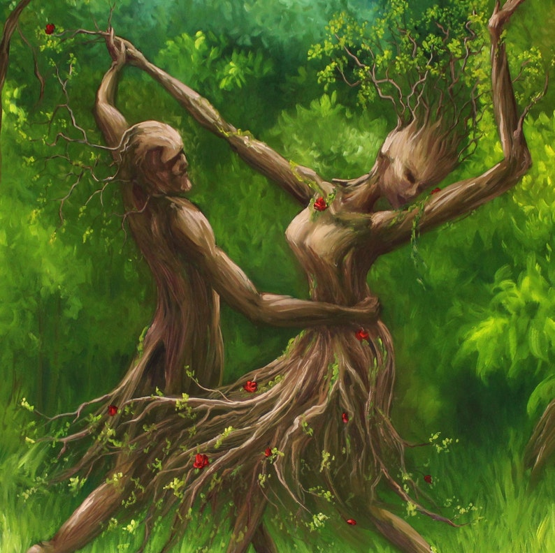 Art PRINT Dance of the Dryads Dryad Fairy Dark Forest - Etsy