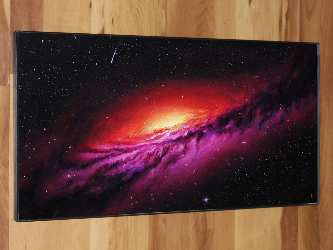 Art PRINT Pink Red Andromeda Galaxy Outer Space Nebula - Etsy