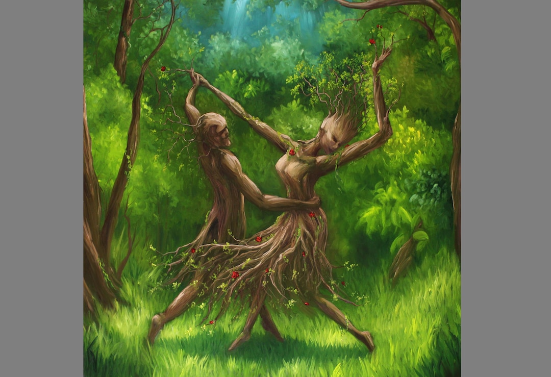 Art PRINT - Dance of the Dryads Dryad Fairy Dark Forest Fantasy Wall Art - Choose Size 8x8 ...