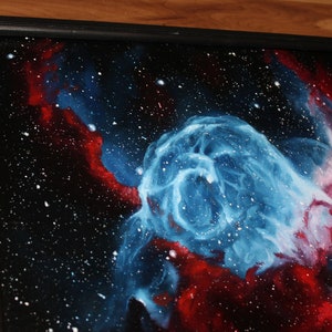 16x16 Original Oil Painting Thor's Helmet Nebula Galaxy Outer Space ...