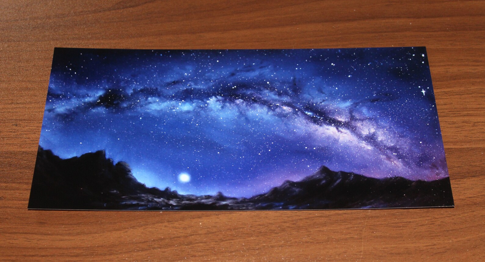 Art PRINT Blue Milky Way Galaxy Mountains Moon Landscape - Etsy