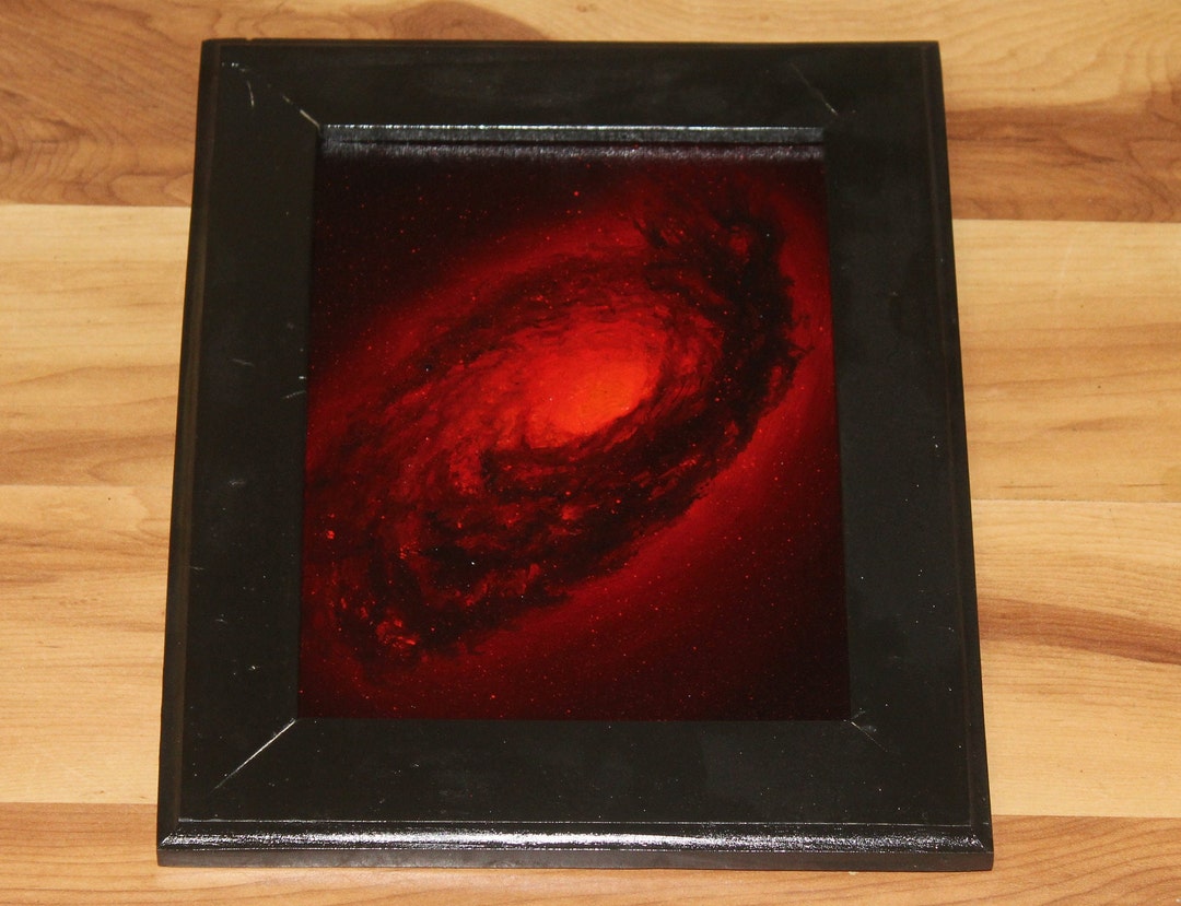 6x8 Original Oil Painting Flat Panel Black Eye Galaxy Evil Eye Red ...