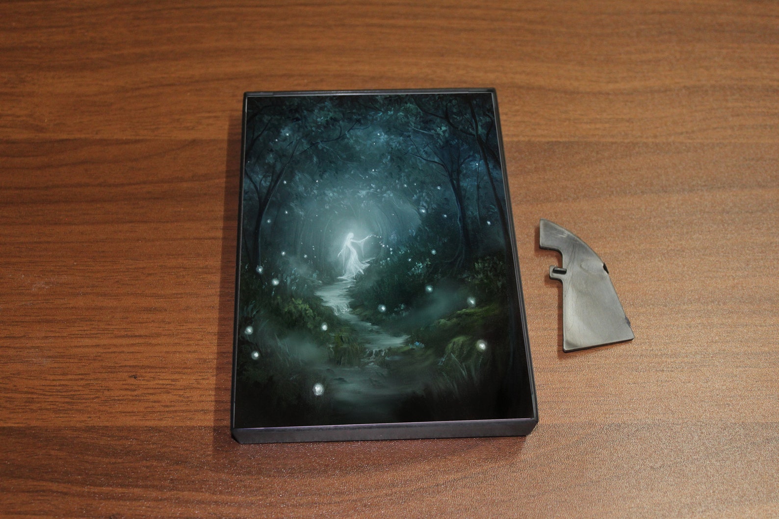 Art PRINT - Enchanted Dark Forest River Spirit Ghost Girl Fireflies ...