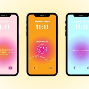 Aesthetic Manifesting Phone Wallpapers, Positive Affirmations Bundle ...