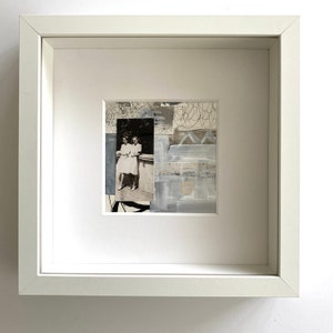 Collage, Mixed Media Art on Paper, 9x9 Art, Unframed Art, Vintage Photo ...