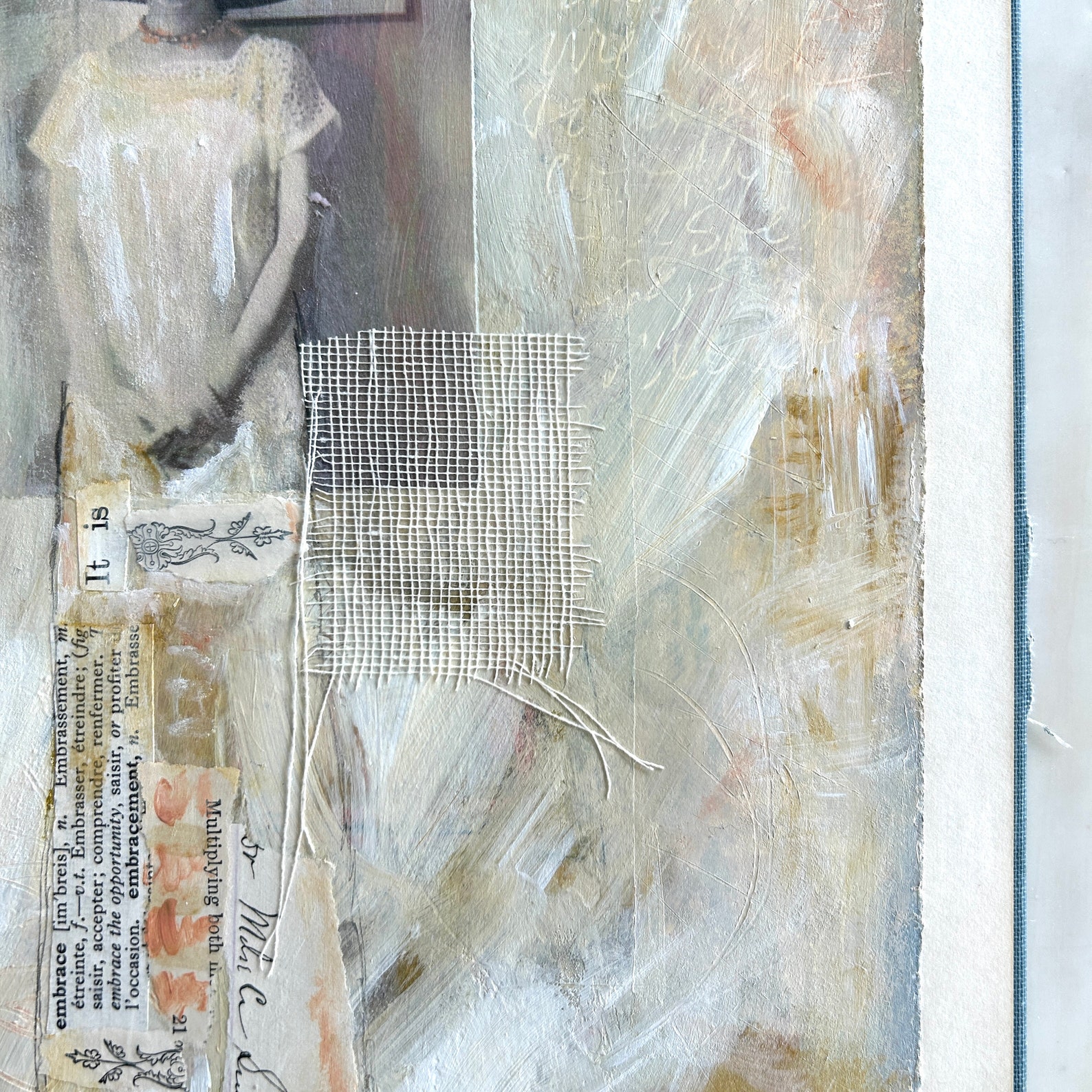 Encaustic Art, Collage Art, Portrait of a Woman, Ready to Hang Art ...
