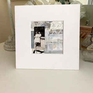 Collage, Mixed Media Art on Paper, 9x9 Art, Unframed Art, Vintage Photo ...