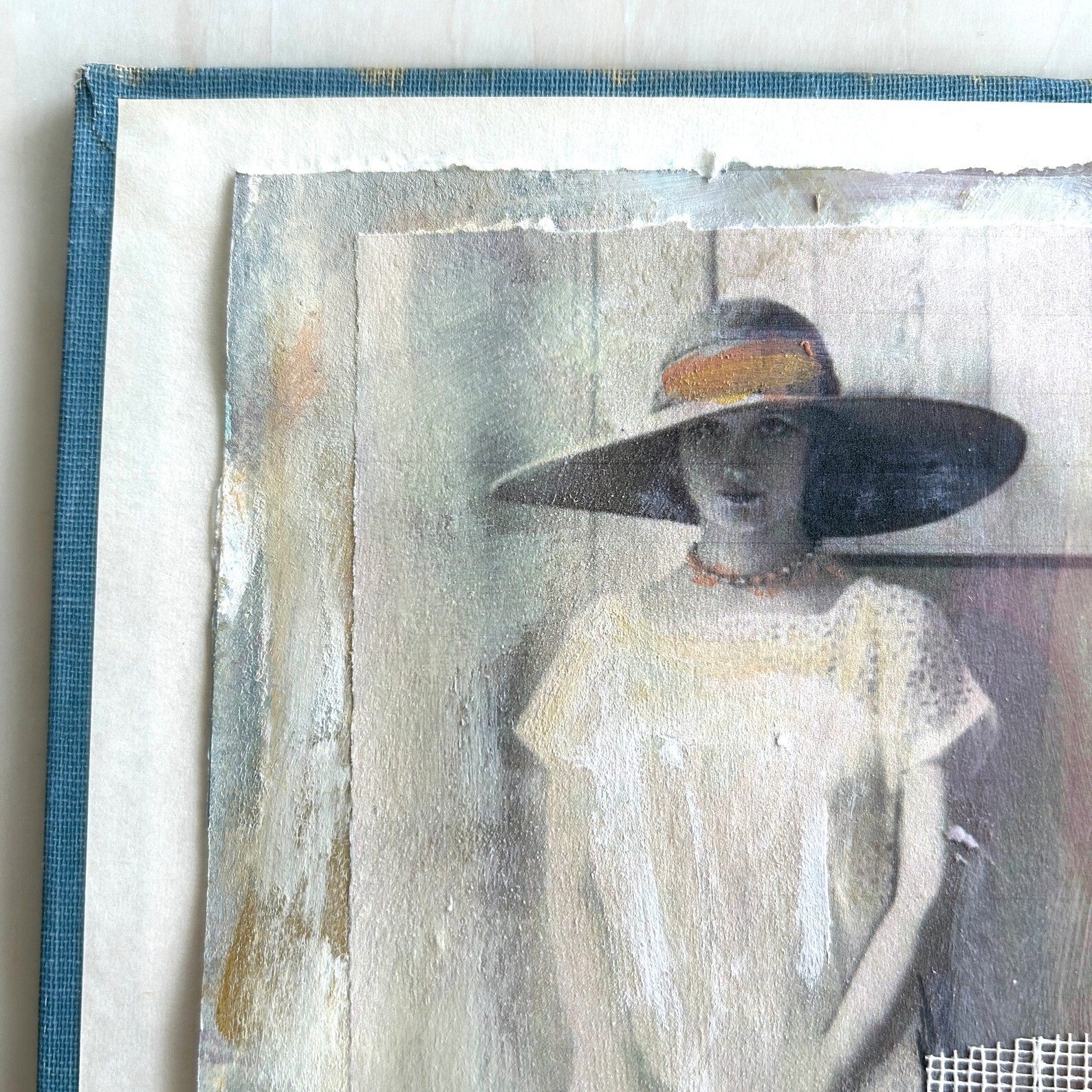 Encaustic Art, Collage Art, Portrait of a Woman, Ready to Hang Art ...