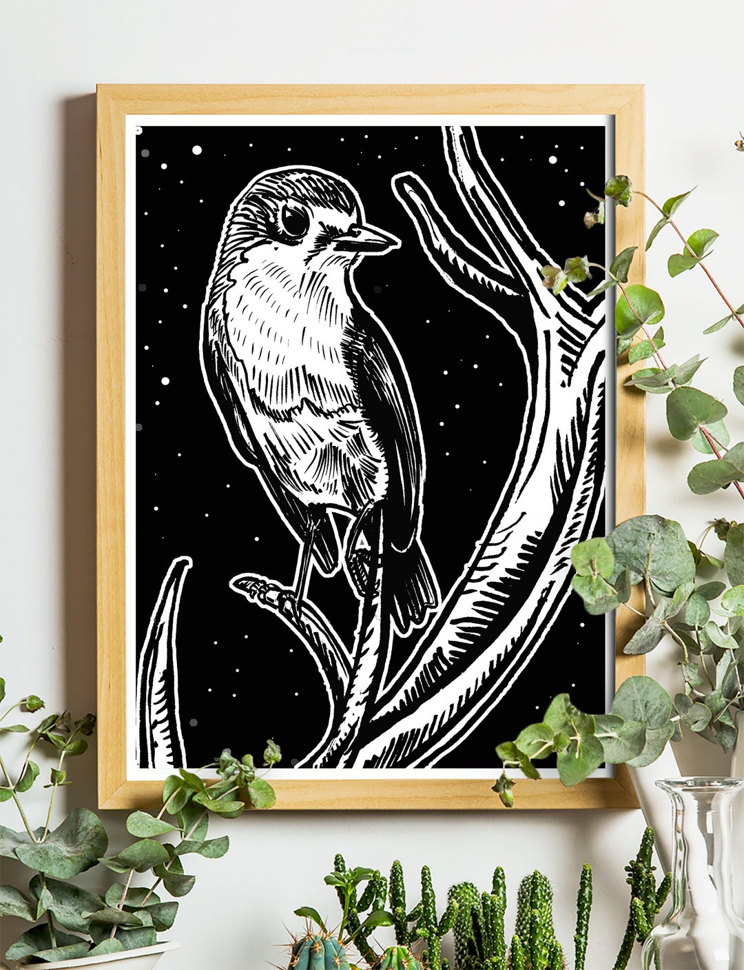 Robin at Night Artwork Signed Print A4 Size 12 X - Etsy