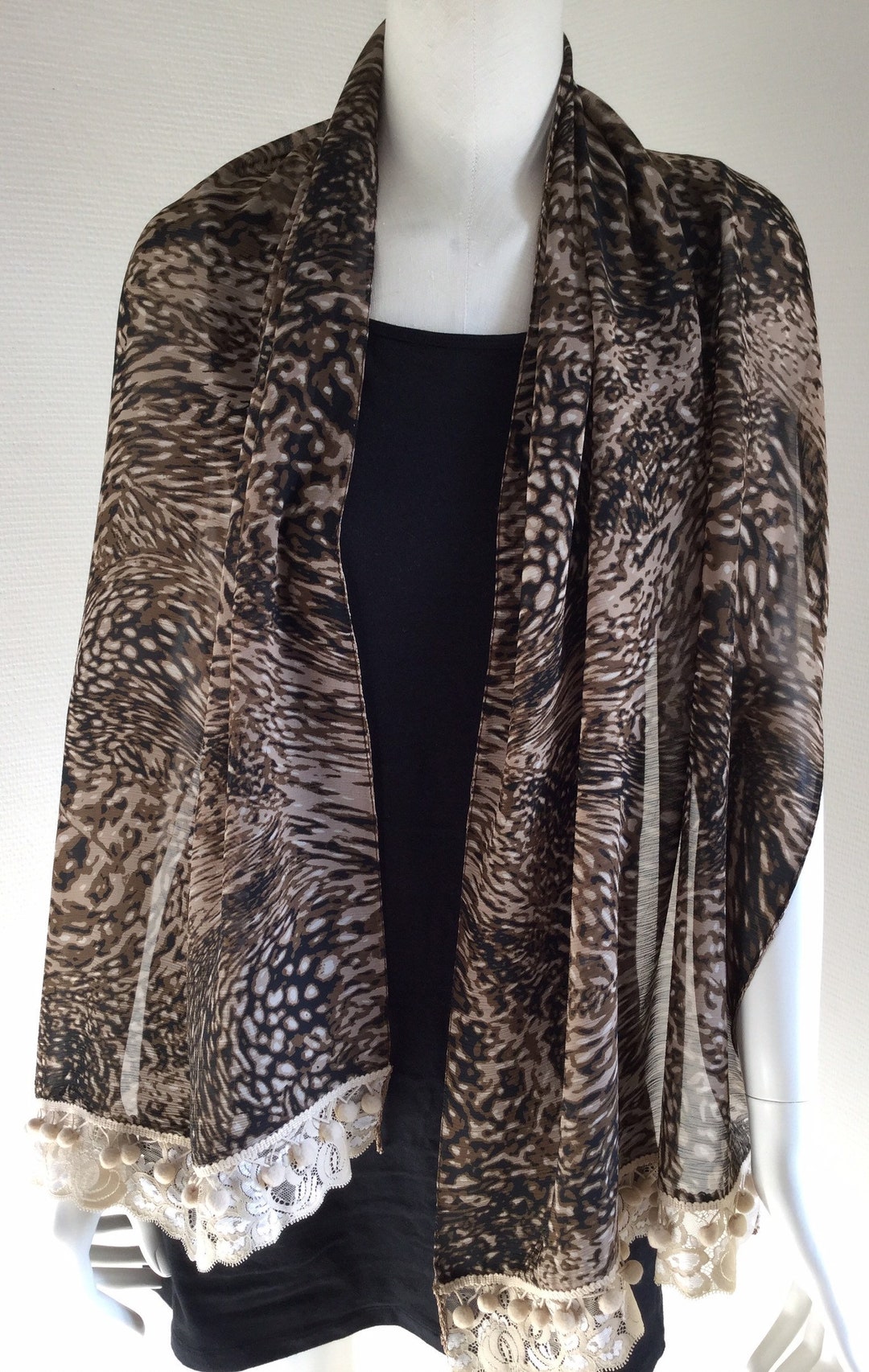 Women Shawl, Leopard Shawl, Panther Print Scarf, Leopard Print Shawl ...