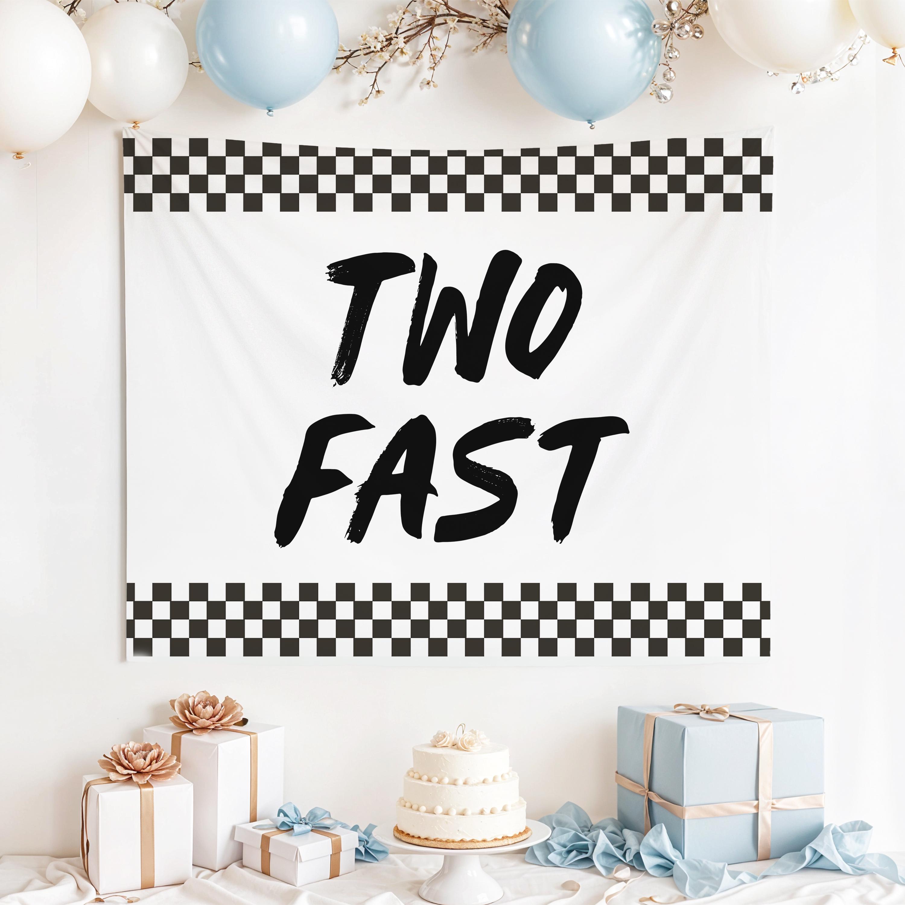 Personalized Two Fast Birthday Banner: Race Car Party Decor - Etsy