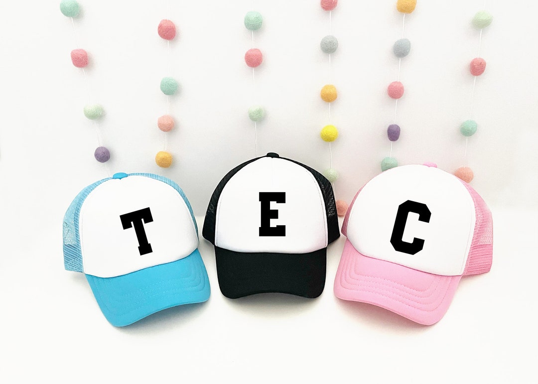 Initial Toddler Trucker Hat - Custom Baby Hat - Baby Boy Hat - Girls ...