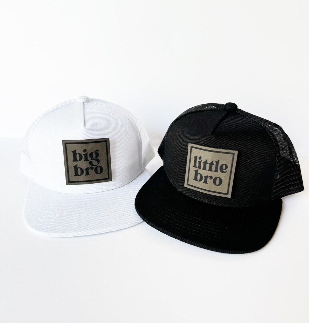 Big Brother Little Brother Hats: Matching Vegan Leather Patch Trucker ...