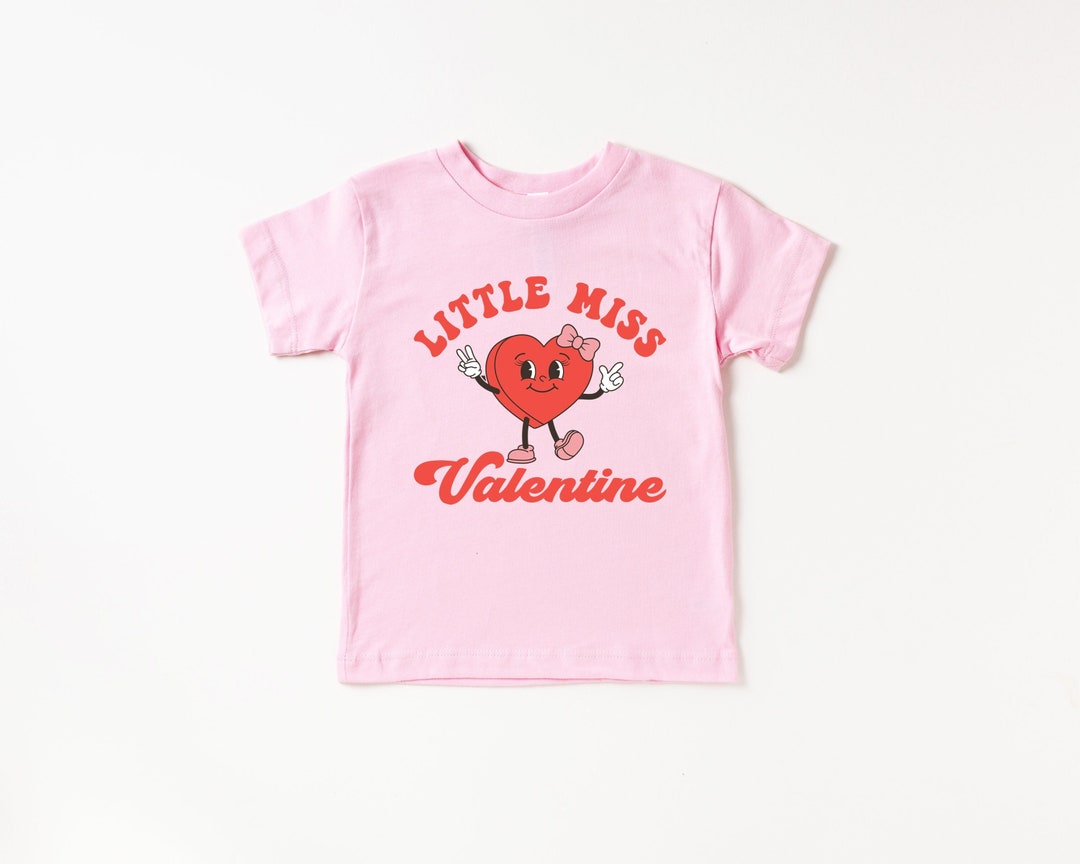 Girls Valentines Shirt | Heart Valentine Graphic Tee - Retro Kids ...