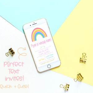 RAINBOW Birthday Invitation - DIY Rainbow Printable Invitation ...