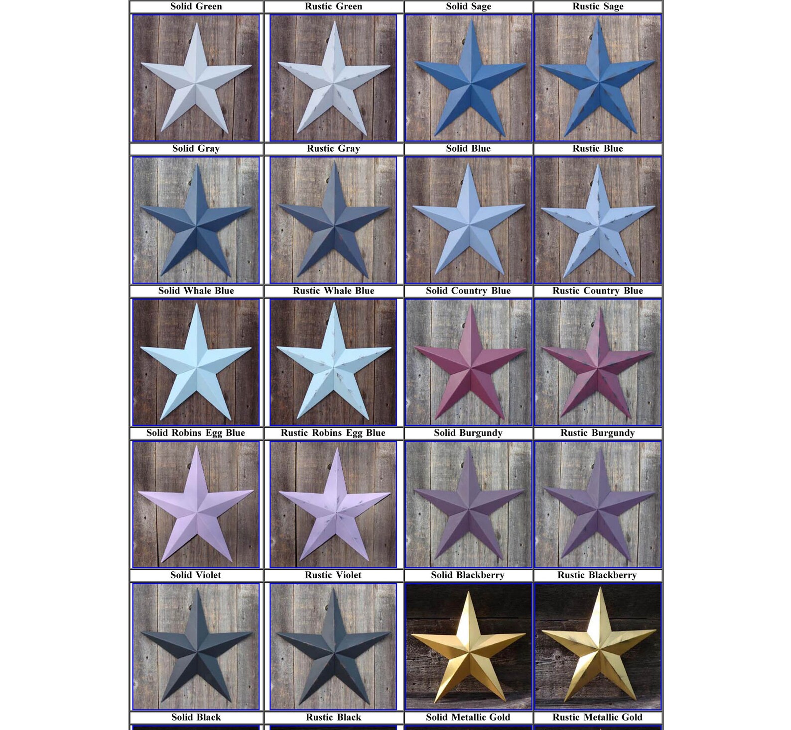 4 Inch Heavy Duty Painted Barn Star - Etsy