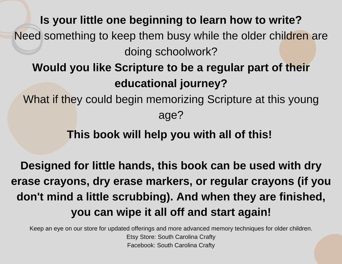 Scripture Handwriting Practice - Toddler, Preschool **book 2** - Etsy