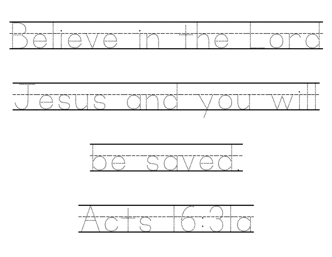 Scripture Handwriting Practice - Toddler, Preschool **book 2** - Etsy
