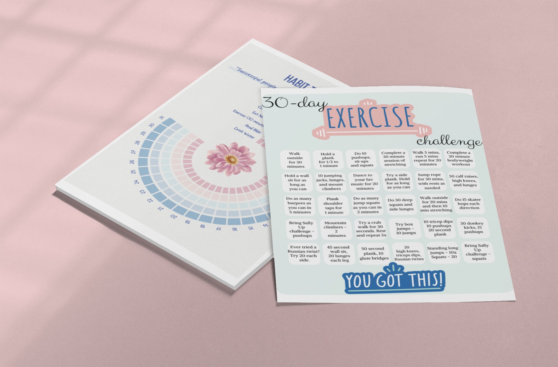 30 Day Challenge Bundle Habits, Meals, Reading, Exercise - Etsy