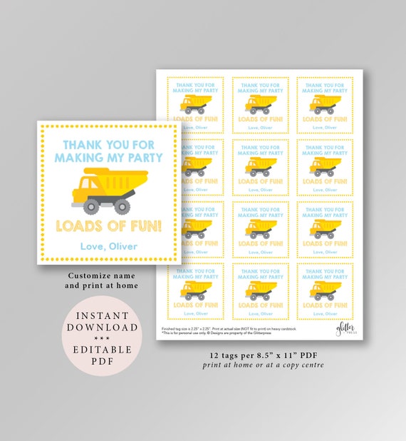 Paper Stickers, Labels & Tags Custom Favor Tags Birthday Favour Tags ...