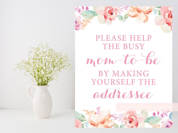 Please help the mom-to-be make yourself the addressee sign | Etsy