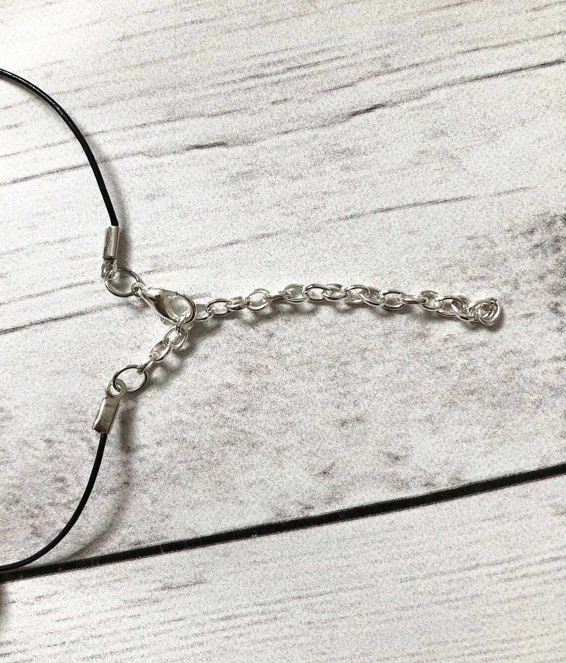 Thin Choker Silver Bar Choker Black Leather Necklace | Etsy