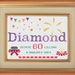 60th Wedding Anniversary Cross Stitch Pattern Customizable Digital PDF ...