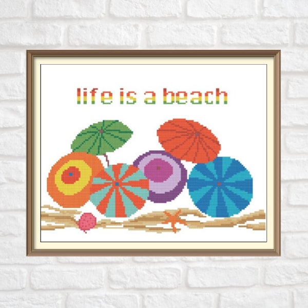 Beach Cross Stitch - Etsy