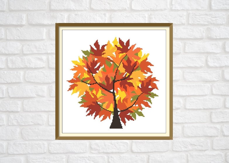 Autumn Tree Cross stitch pattern pdf format Craft Supplies & Tools ...