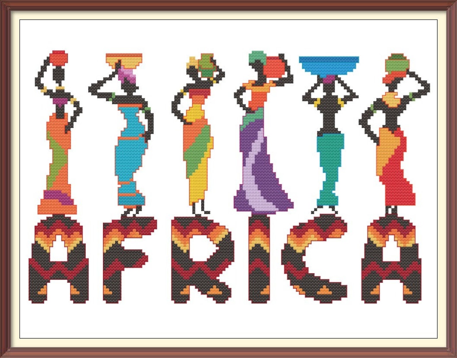 Africa Modern Cross Stitch Pattern PDF Chart Colorful African - Etsy ...
