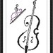 Cello Modern Cross Stitch Pattern PDF Chart Black Monochrome Cross ...