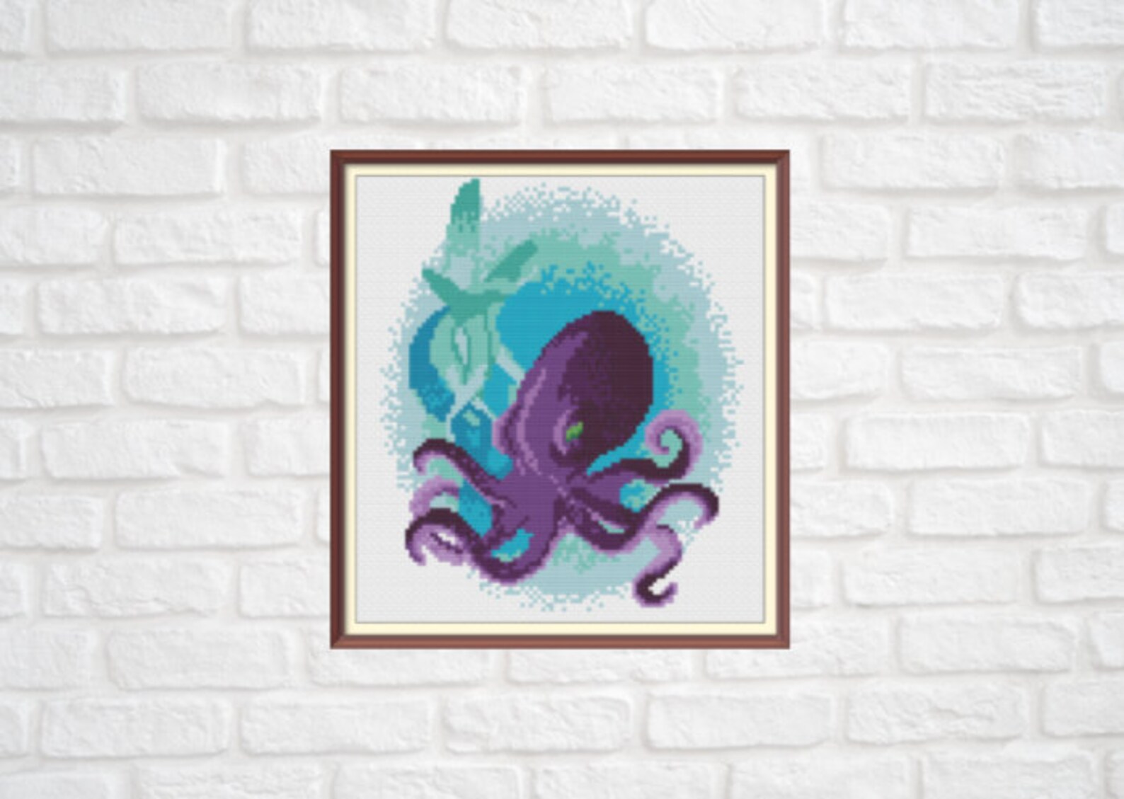 Octopus Sea Animal Counted Cross Stitch Pattern PDF Chart Colorful ...
