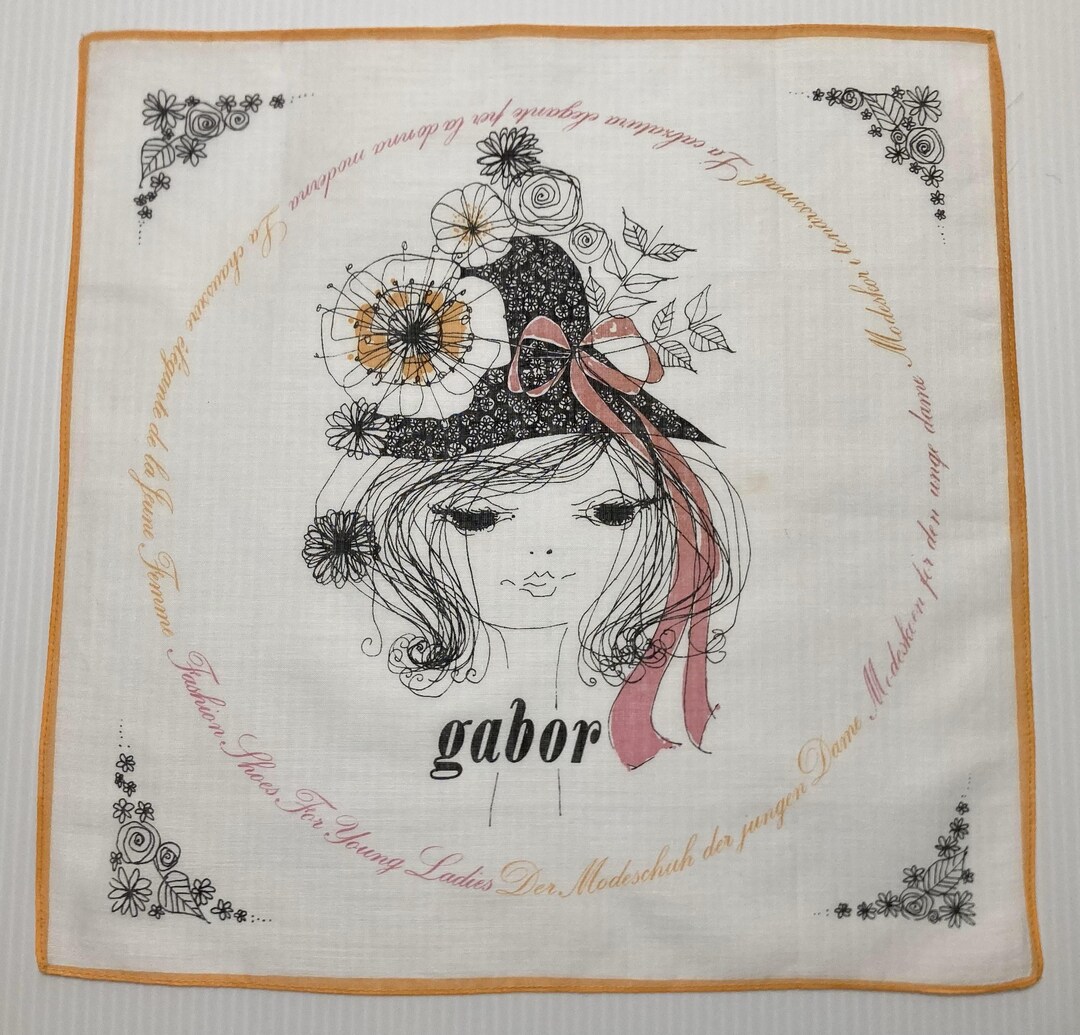 Vintage Unused Gabor Lady Wearing Floral Hat Hankie - Etsy