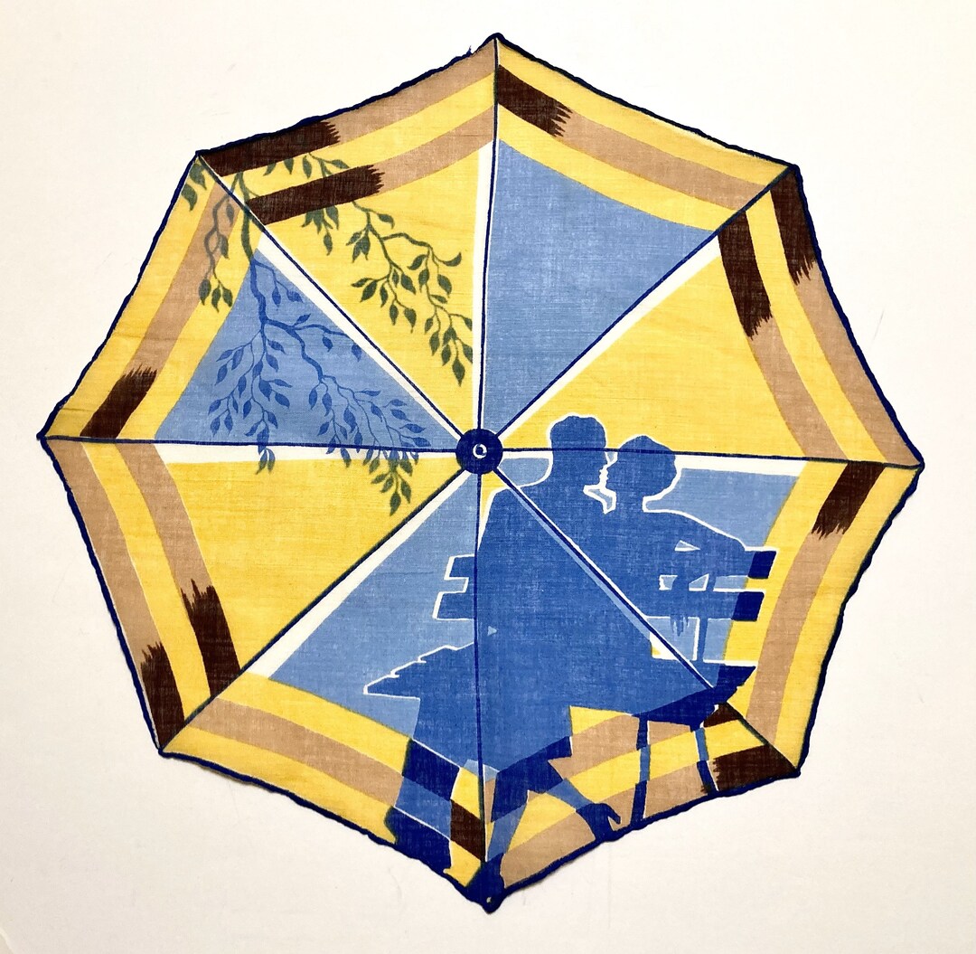 Vintage Designer Bernard Wolf Umbrella Shaped Hankie - Etsy