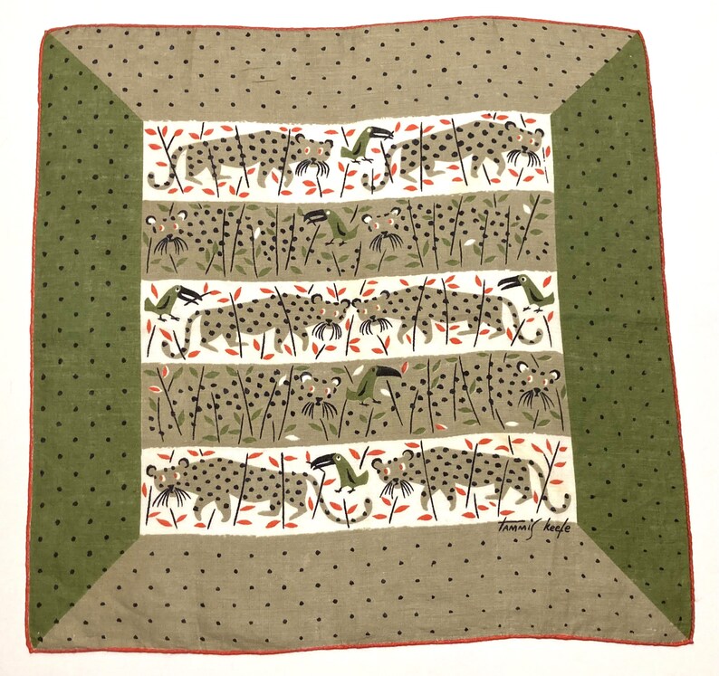 Vintage Unused Designer Tammis Keefe Leopard Hankie - Etsy