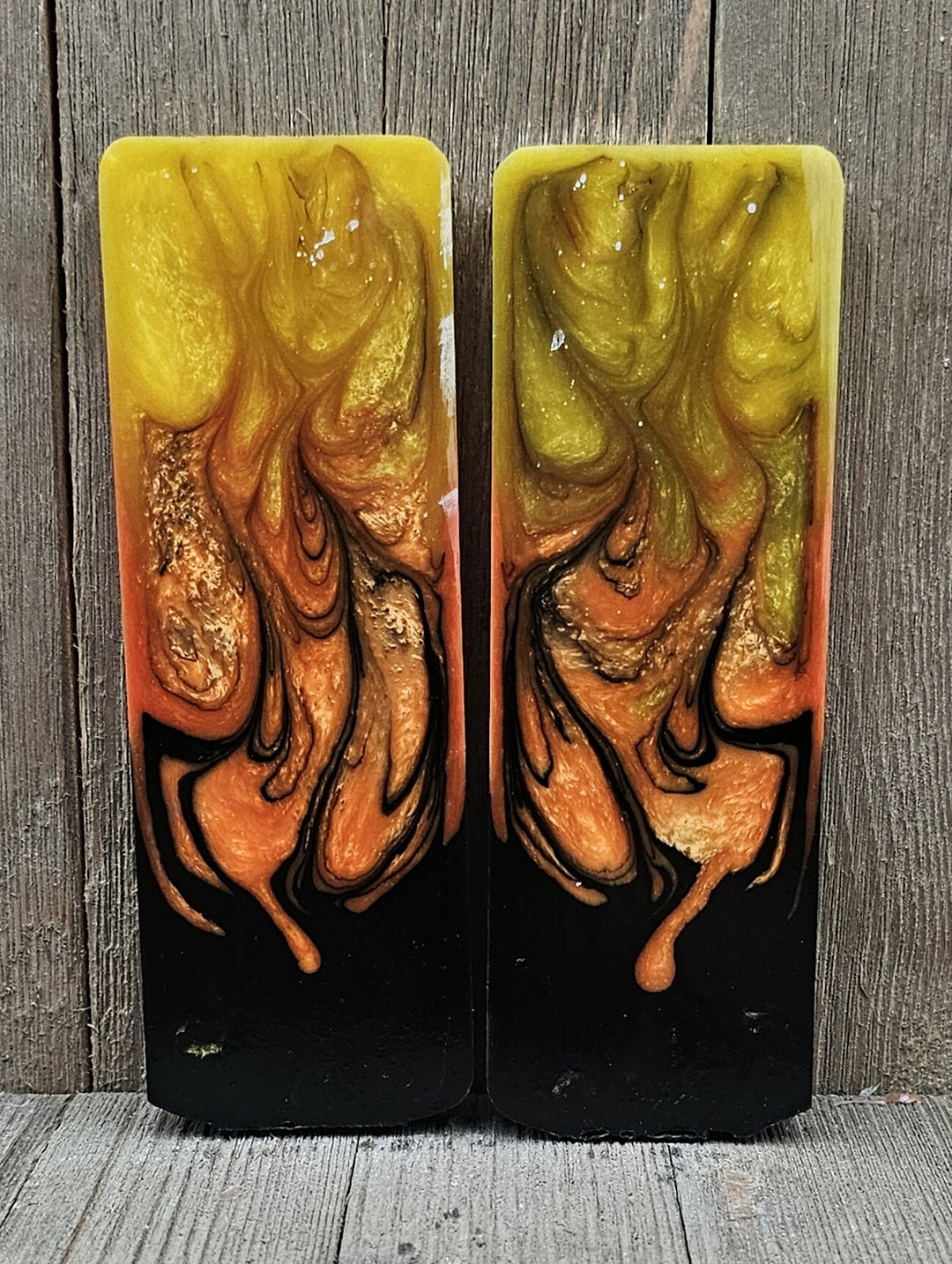 Resin Knife Scales Yellow, Orange and Black. Knife Making Resin Handle ...