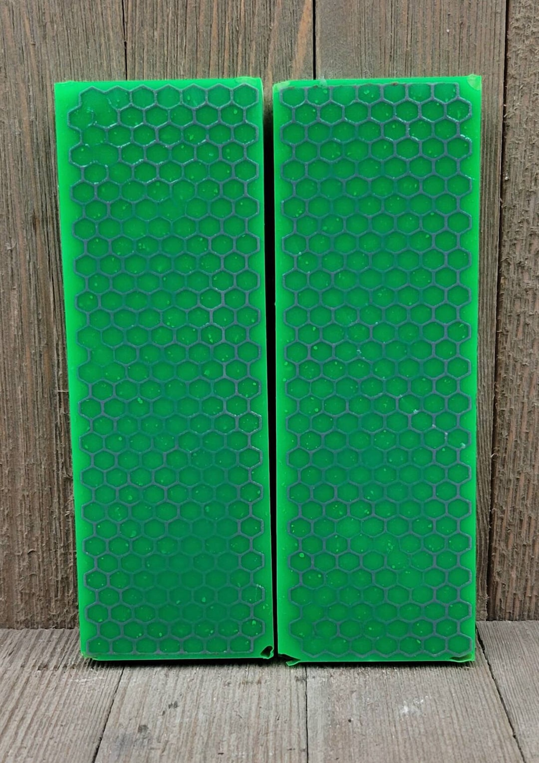 3D Printed Knife Scale Design in Flo Green. Knife Making Resin Handle ...