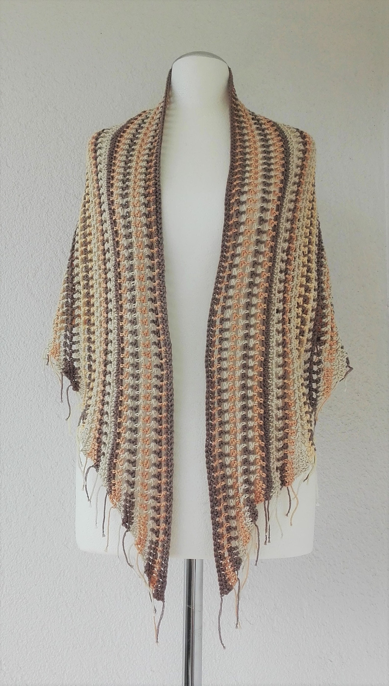 Shoulder Shawl Scarf Cloth Crocheted Striped - Etsy