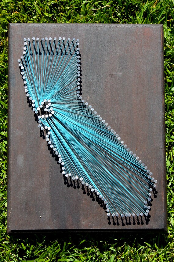 Items similar to State/Shape String Art: Home Is Where the Heart Is on Etsy