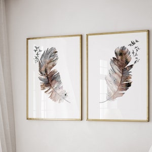Feather Art Feather Wall Decor Feather Home Decor Birds of - Etsy