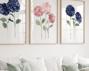 Hydrangea Wall Art Set - Etsy