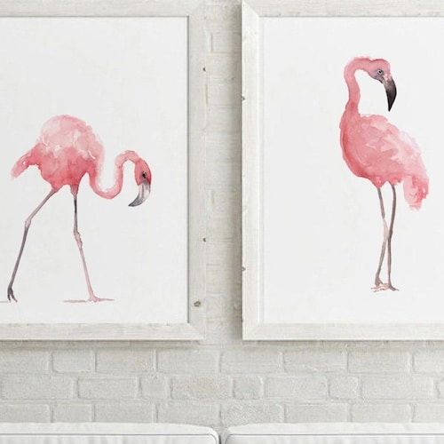 Flamingo Nursery Poster Kids Illustration Children Blush Pink - Etsy