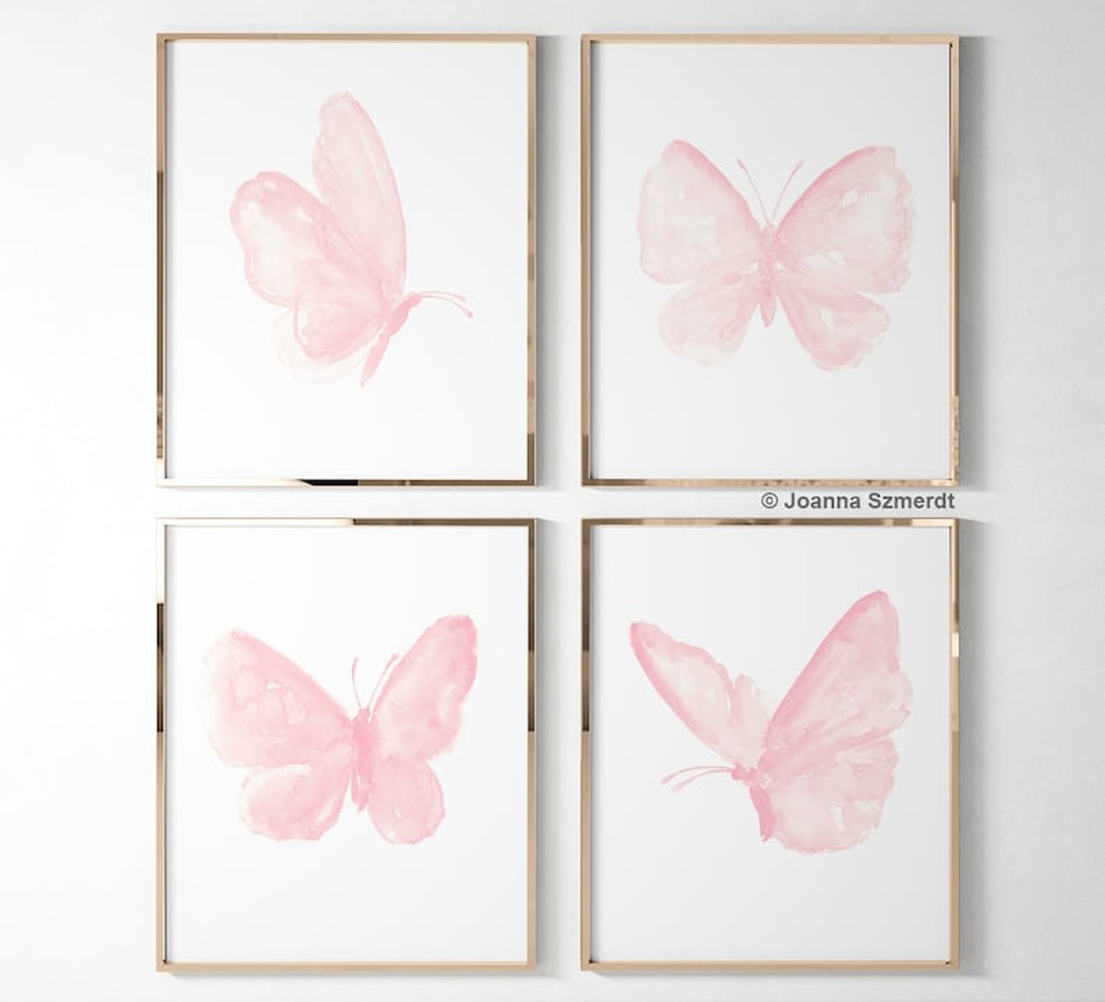 Butterfly Prints Butterfly Art Print Set of 4 Blush Pink - Etsy