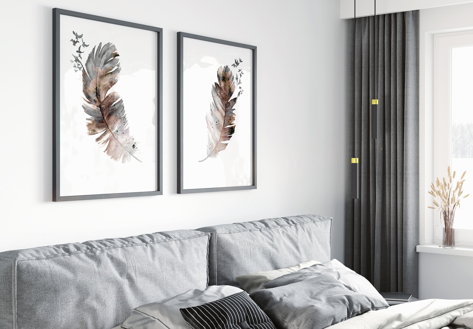Feather Art Feather Wall Decor Feather Home Decor Birds of - Etsy