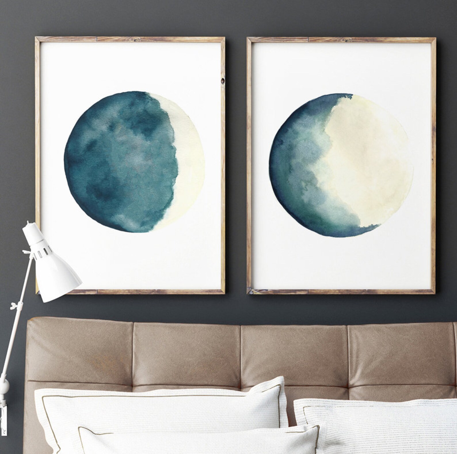 Moon Phase Art Print Moon Phase Prints Moon Wall Art Set of - Etsy