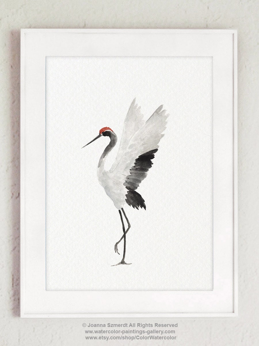 Crane Wall Art Crane Print Crane Art Print Crane Wall - Etsy
